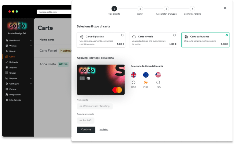 Carta carburante universale per la tua azienda | Soldo