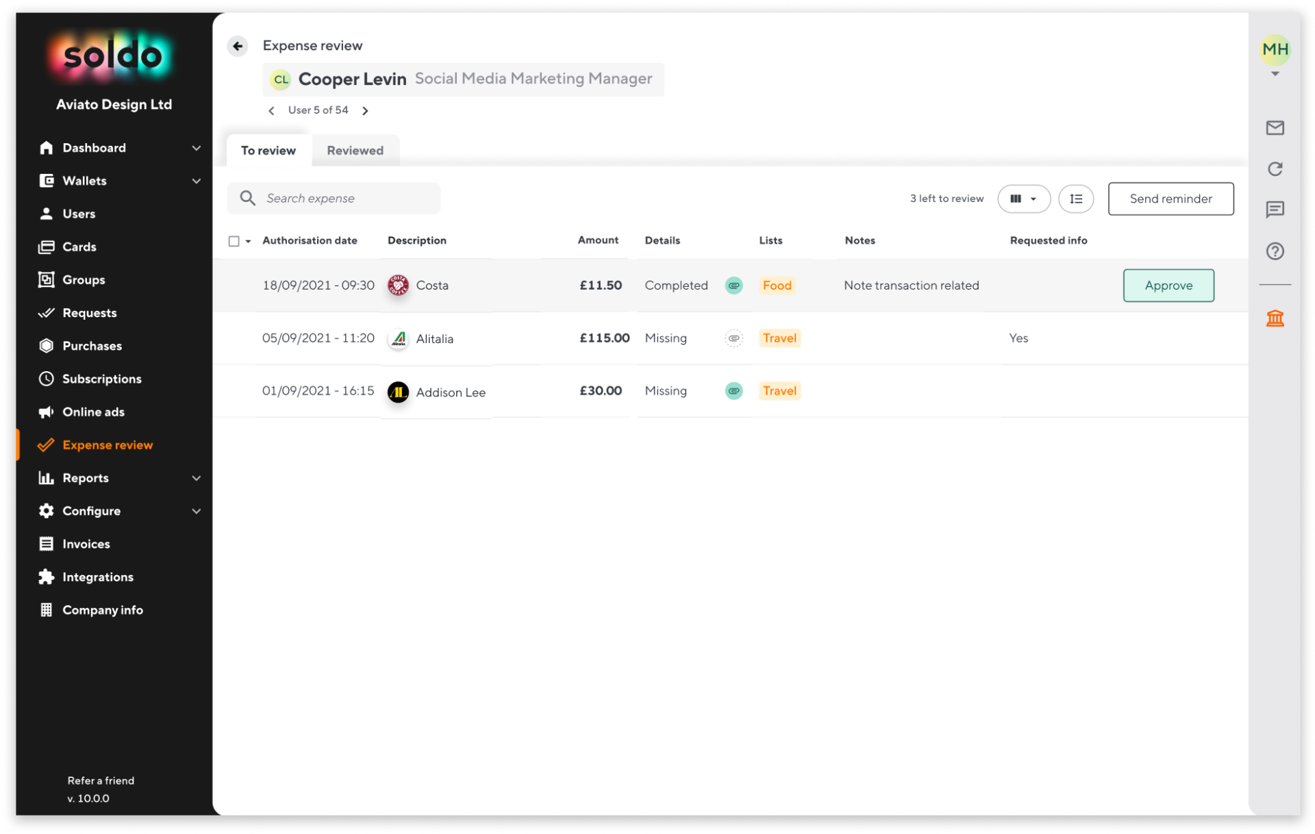 Expense Reviews: Automate Business Expense Validation | Soldo